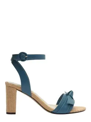 ALEXANDRE BIRMAN Alexandre Birman Clarita Raffia 75 Block Heel Sandals Denim