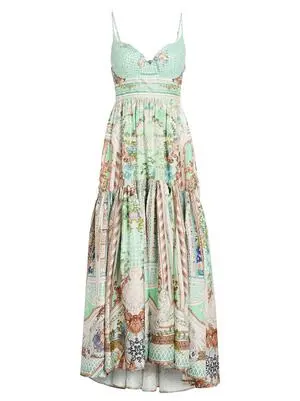 Camilla Embellished Printed Silk Maxi Dress - Mint