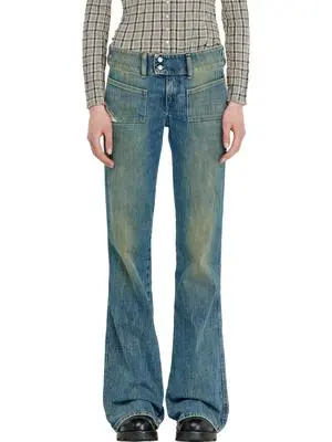 DIESEL® Diesel D-Hush Low Waist Bootcut Jeans With Medium Zip Fly Blue