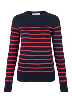 PAUL JAMES KNITWEAR Tavia Breton Crew Neck Jumper - Red