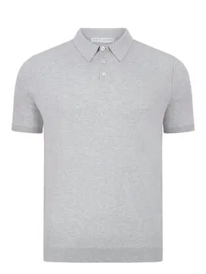 PAUL JAMES KNITWEAR Ultra Fine Cotton Earll Short Sleeve Polo Shirt Light - Grey