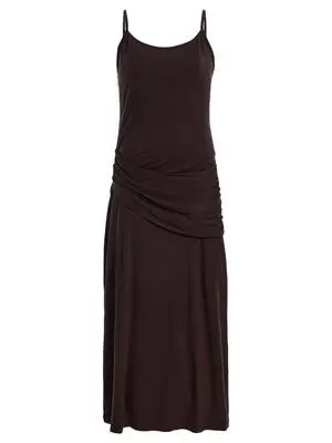 ANEMOS Draped Jersey Midi Dress - Brown