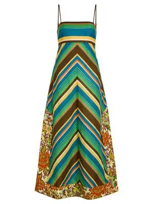ALEMAIS ALÉMAIS Charlie Striped Linen Midi Dress