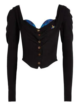 VIVIENNE WESTWOOD Vivienne Westwood Bea Draped Wool-Blend Corset Cardigan
