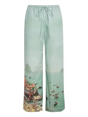 Staud Staud Endless Summer Print Mateo Trousers Green