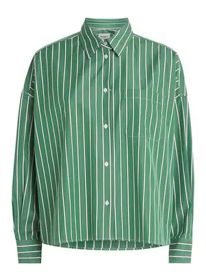 Max Mara Striped Cotton Shirt - Green