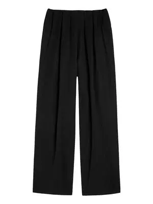 Khaite Kaia Wide-leg Wool Trousers - Black