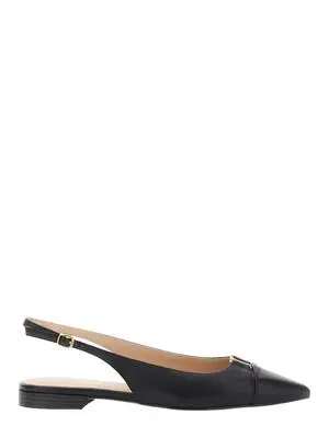 TWINSET Pointed Toe Slingback Flats - Black
