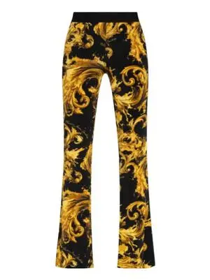 Versace Logo Waistband Flared-leg Trousers - Brown