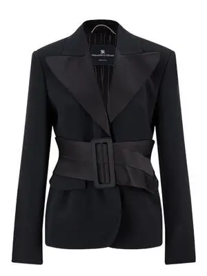 Ermanno Scervino Belted Lapel Blazer - Black