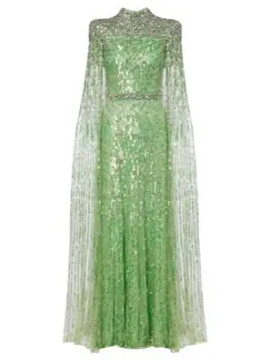 JENNY PACKHAM Jenny Packham Embellished Cape Gown