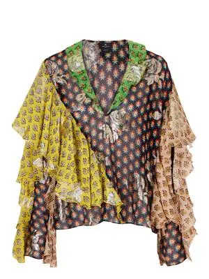 ETRO Etro Ruffled Floral Silk Shirt