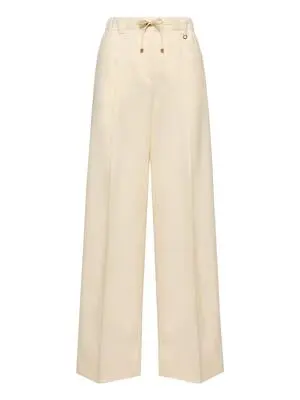 Moncler Wool Gabardine Tailored Pants - Beige