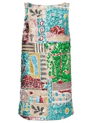 ALEMAIS X Lrnce Sequined Linen Mini Dress - Multicolor