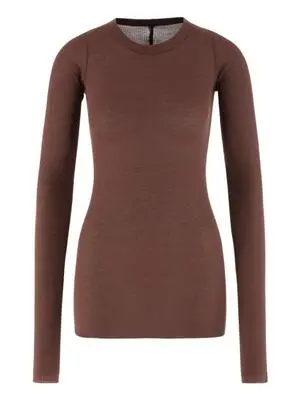 Rick Owens Long Sleeve Ribbed T-shirt - Red