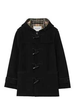 Burberry Wool Hooded Duffle Coat - Black