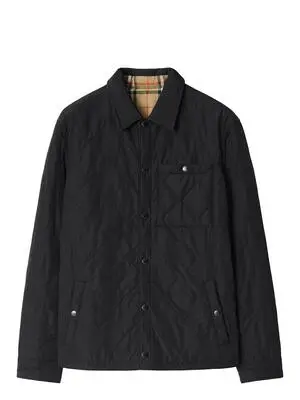 Burberry Quilted Reversible Check Overshirt - Black