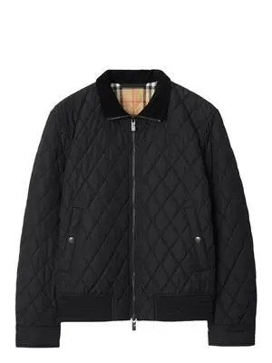 Burberry Quilted Water-resistant Jacket With Signature Check Lining - Black