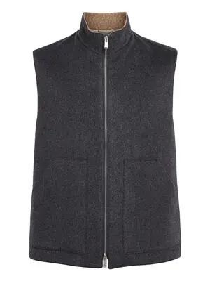 LARDINI Virgin Wool-cashmere Gilet - Grey