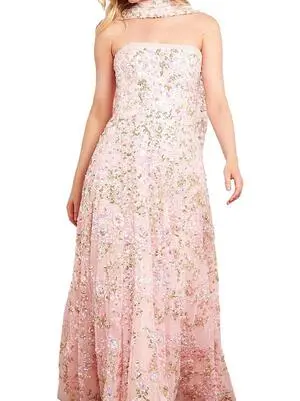 NEEDLE & THREAD Needle & Thread Dream Garland Strapless Gown