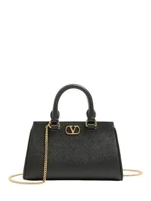 Valentino Garavani Mini Vlogo Leather Handbag - Black