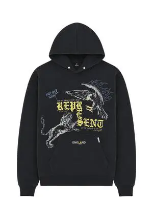 REPRESENT Graphic Print Hoodie - Black