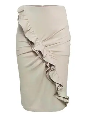 Emporio Armani Ruffle Pencil Midi Skirt - Neutrals
