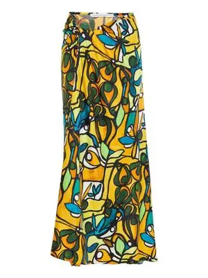 Christopher Esber Christopher Esber Abstract Print Draped Skirt Yellow