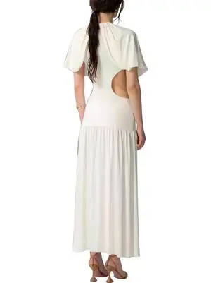 CONCEPTO Solea Cut-out Draped Maxi Dress - Neutrals