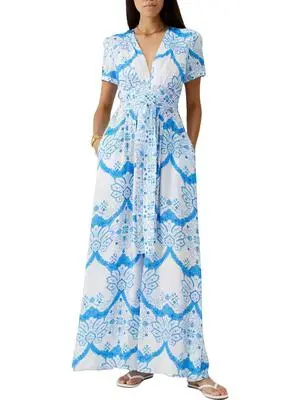 Melissa Odabash Lou Floral-print Maxi Dress - Blue