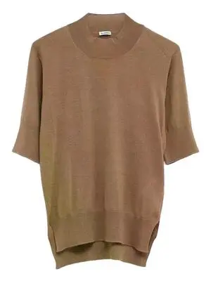 JIL SANDER Crew Neck T-shirt - Brown