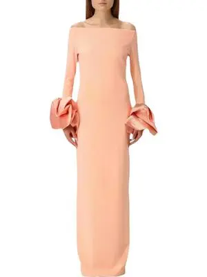 Solace London Off-the-shoulder Long-sleeved Dress - Pink