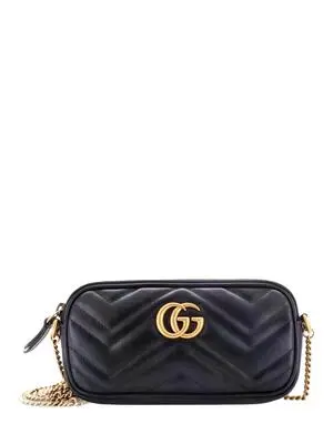 Gucci Gg Marmont Matelassé Leather Mini Crossbody Bag - Black