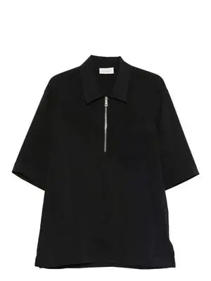 YES LONDON Quarter-zip Short-sleeve Polo Shirt - Blue