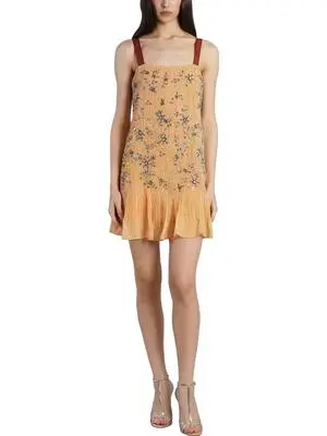 Alice + Olivia Linnea Embellished Ruffled Mini Dress - Neutrals