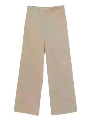 Emporio Armani Straight-leg Logo Embroidered Trousers - Neutrals