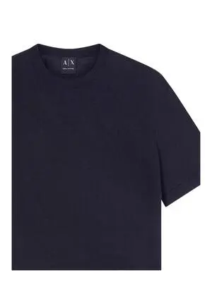 Armani Exchange Textured-knit T-shirt - Blue