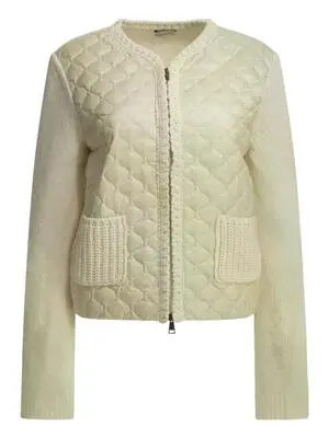 Moncler Quilted Down Panel Knitted Sweater - Neutrals