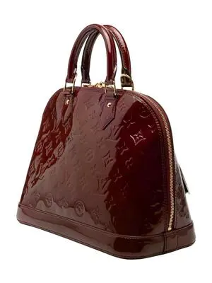 LOUIS VUITTON Monogram Vernis Alma Pm Handbag - Red