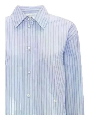 Victoria Beckham Striped Cotton Shirt - Blue