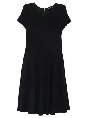 Emporio Armani Navy Short Sleeve Mini Dress - Blue