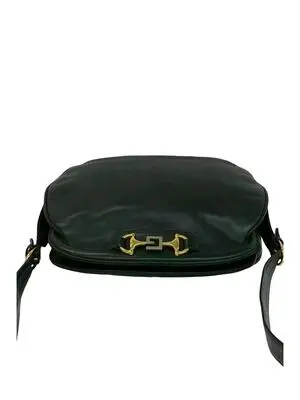 Gucci Calfskin Horsebit Crossbody Bag - Black