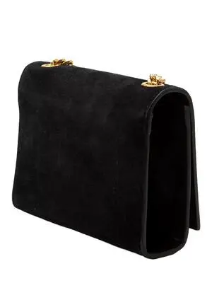 Saint Laurent Suede Monogram Kate Tassel Crossbody Bag - Black