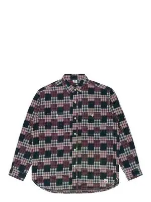 Edwin Work Patterned Button-down Cotton Shirt - Red