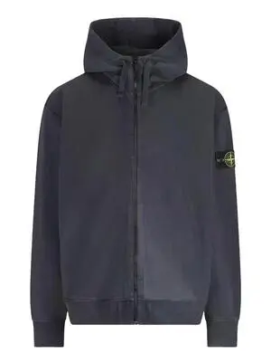 Stone Island Logo Patch Hoodie - Grey