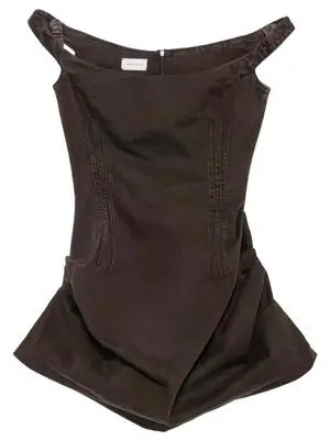 Magda Butrym Off-shoulder Mini Dress - Brown