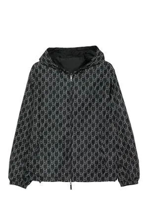 Emporio Armani Monogram Print Reversible Jacket - Black