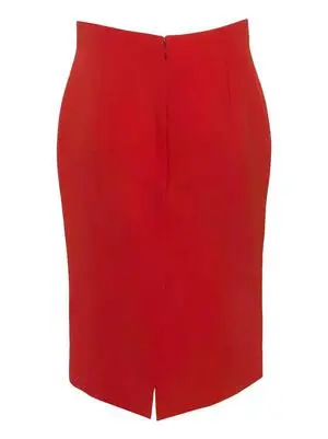 ALEXANDER MCQUEEN Alexander McQueen Red Crepe Pencil Skirt With Rear Slit