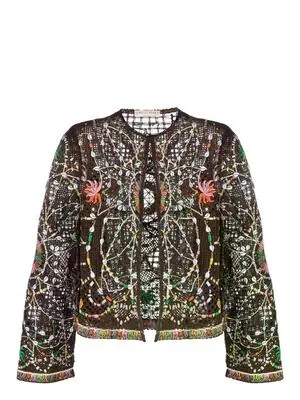 Emilio Pucci Embellished Open-knit Cardigan - Brown