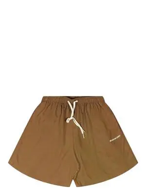 MKI MIYUKI ZOKU Logo Print Drawstring Shorts - Brown